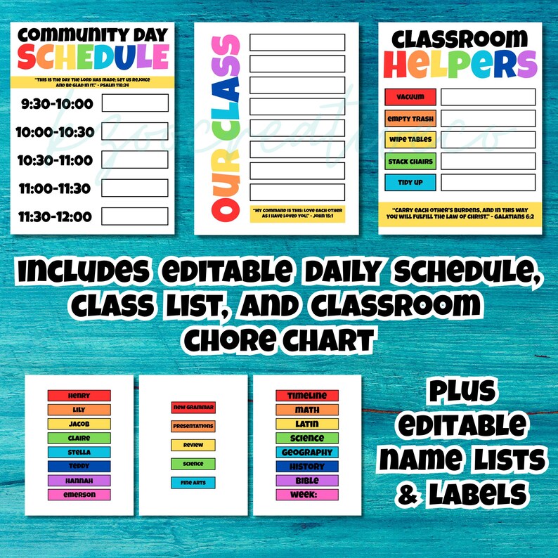 CC Tutor Board Signs | EDITABLE Canva Template | Foundations Schedule, Presentation Order ...