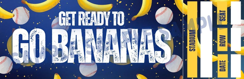 Blank Banana Baseball Ticket – Printable Digital Download - Etsy