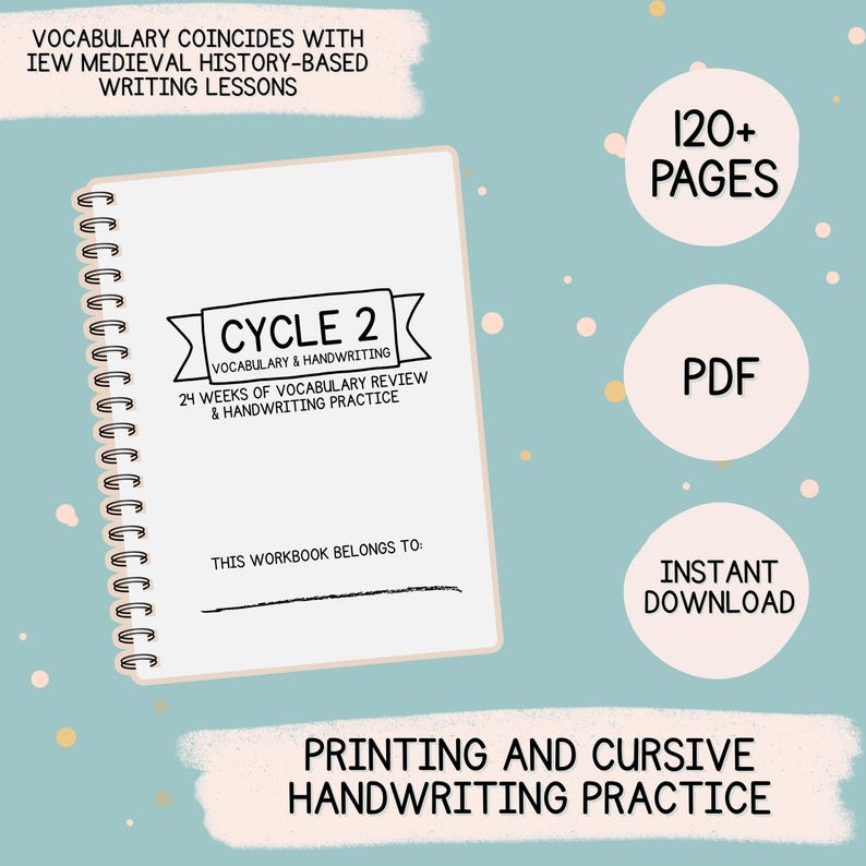 CC Cycle 2 Handwriting Workbook | IEW Vocabulary Practice | Essentials ...