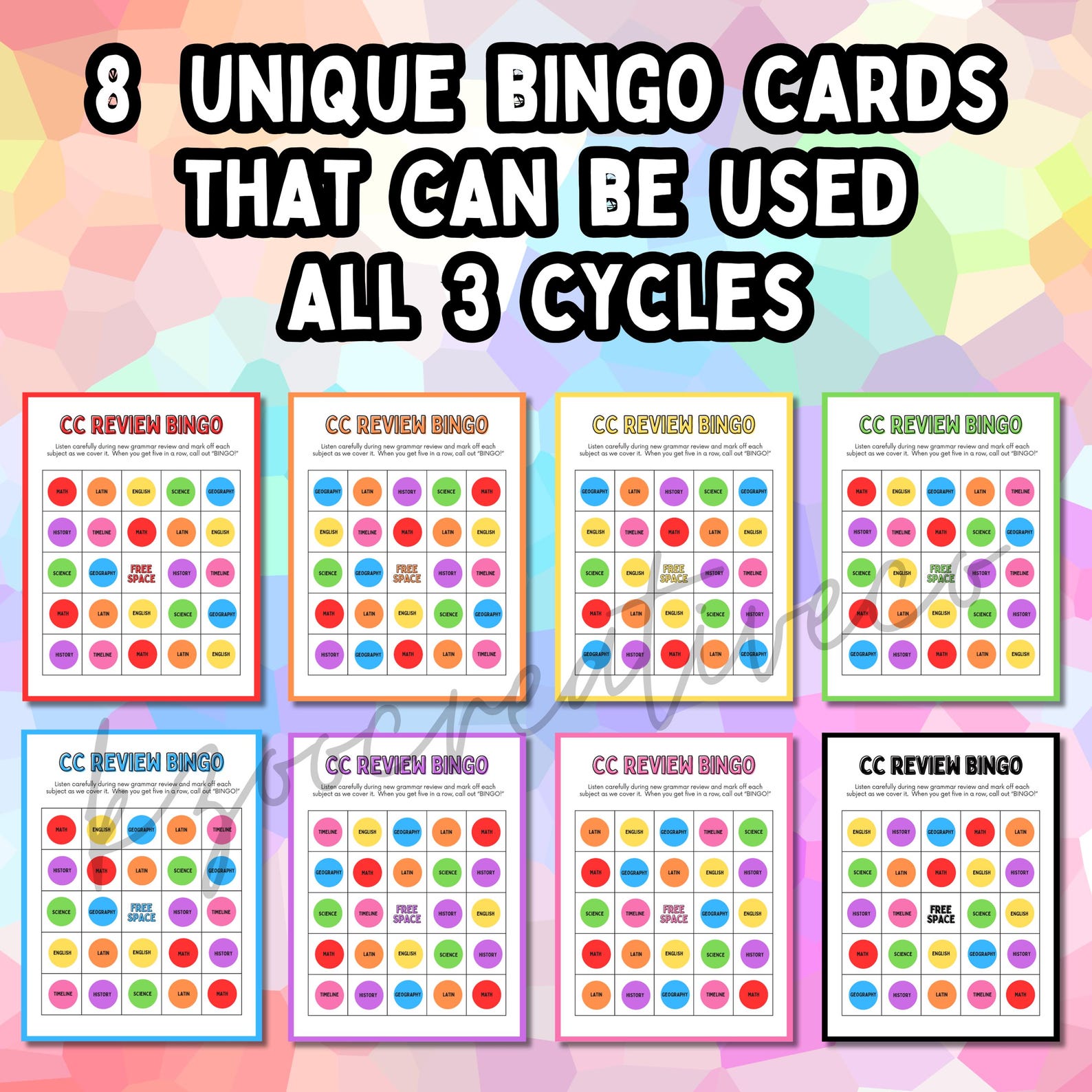 CC Foundations Review Bingo Cards, New Grammar Review, Tutor Games ...