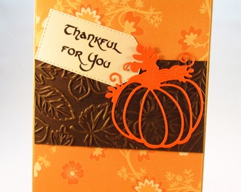 Happy Thanksgiving Pumpkin Card Printable Thankful Greeting - Etsy