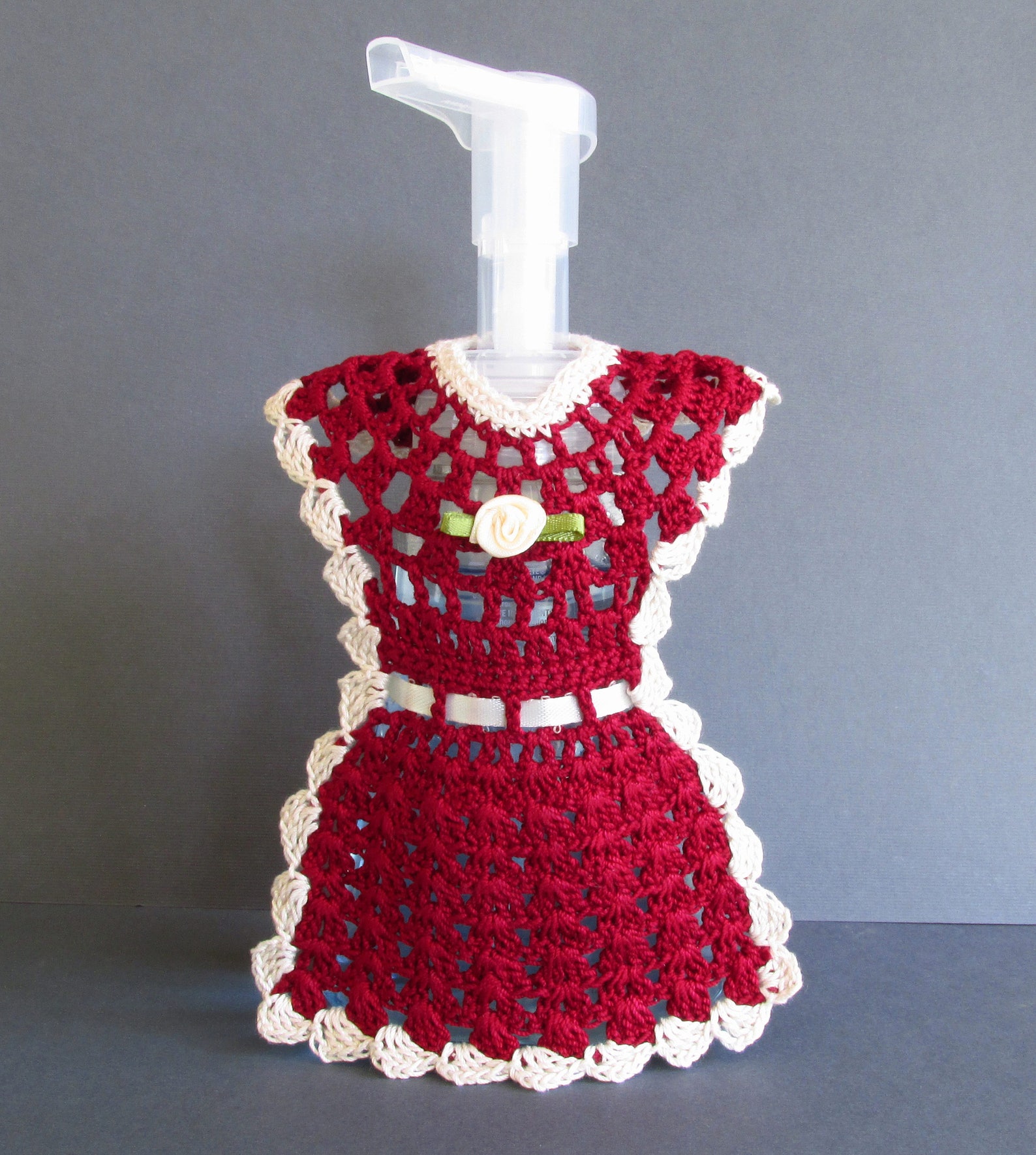Crochet soap bottle dress soap dispenser dress dish - Etsy Italia
