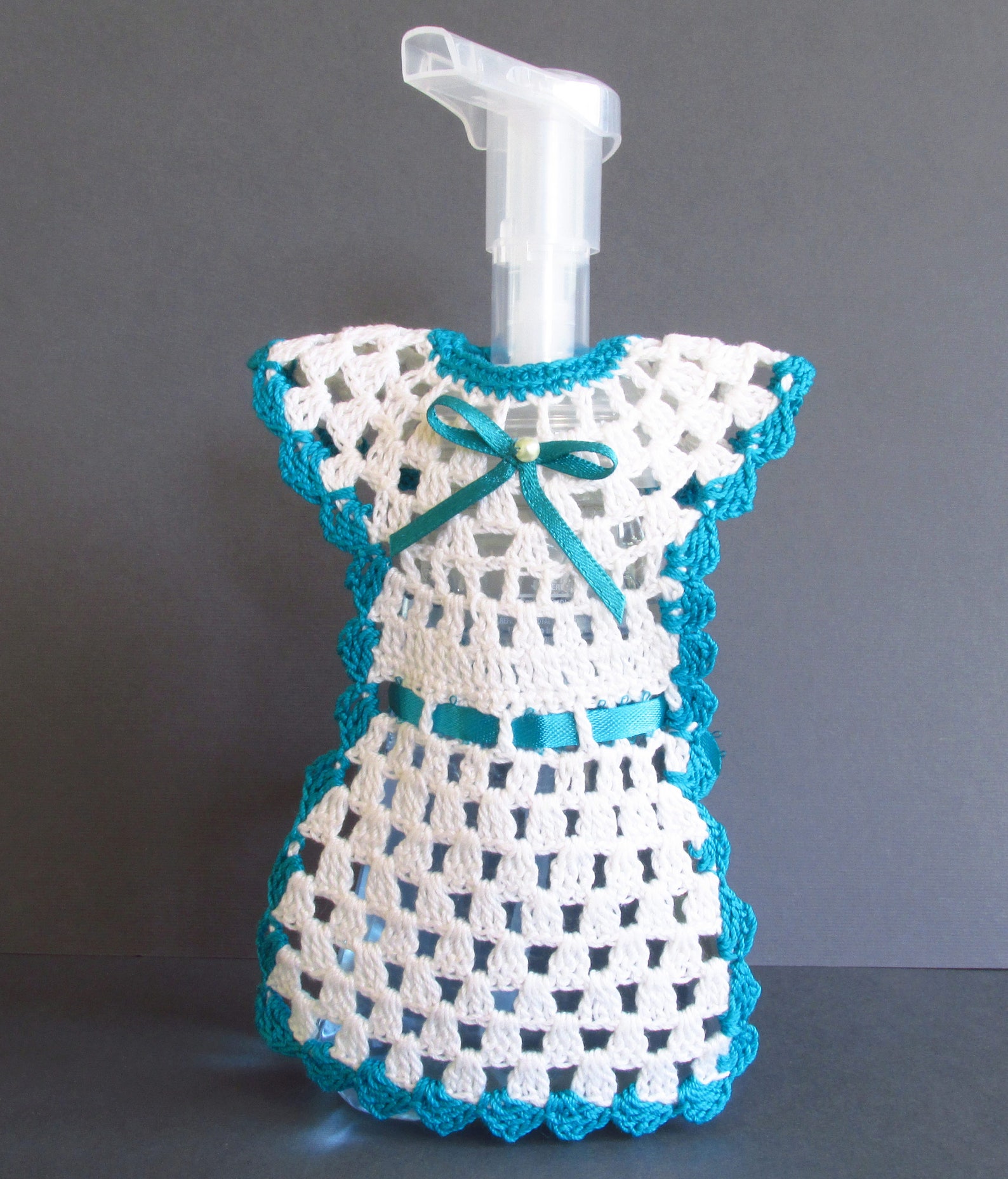 Crochet soap bottle dress soap dispenser dress dish - Etsy Italia