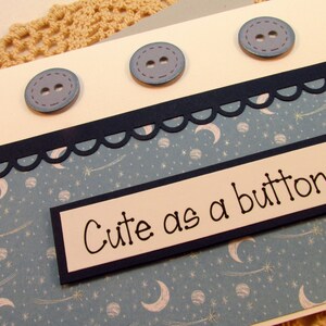 Baby Card Cute as a Button Handmade Card Baby Boy Card - Etsy
