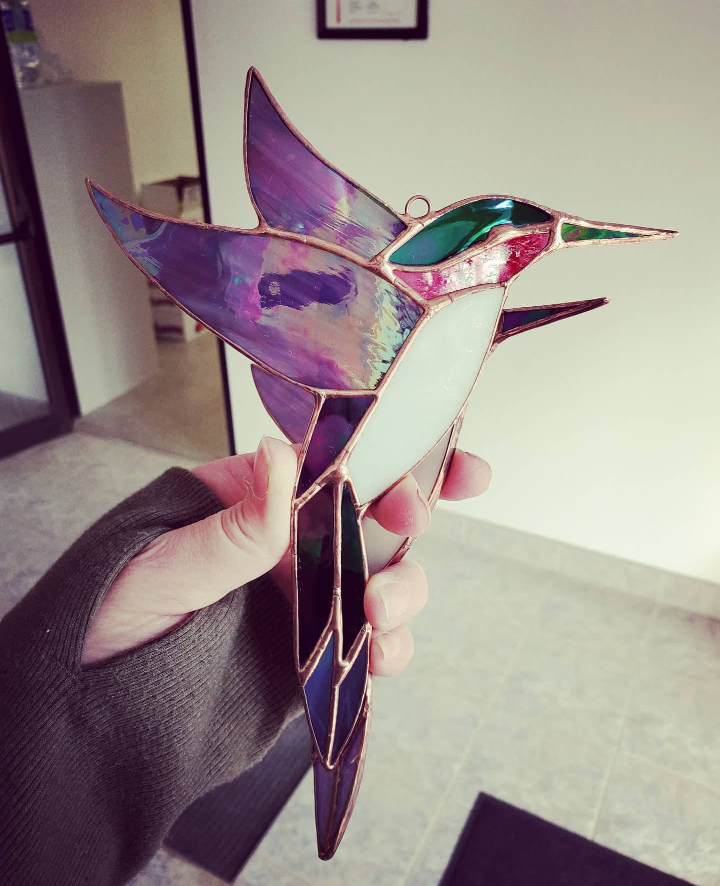 Stained Glass Hummingbird Window Hanging - Etsy