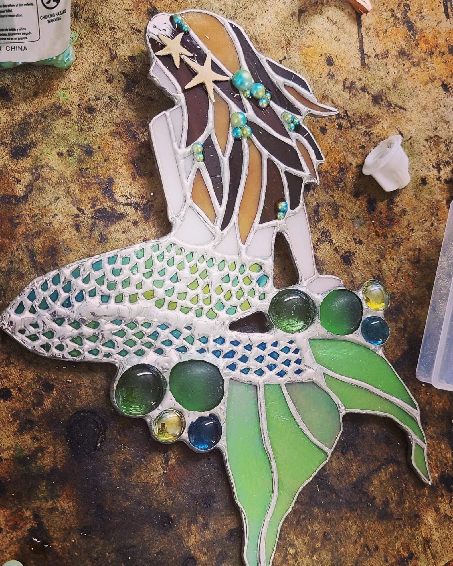 Stained Glass Mermaid - Etsy