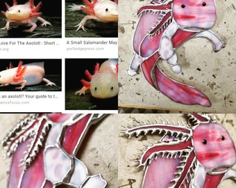 Sparkling Axolotl Stained Glass Suncatcher - Etsy