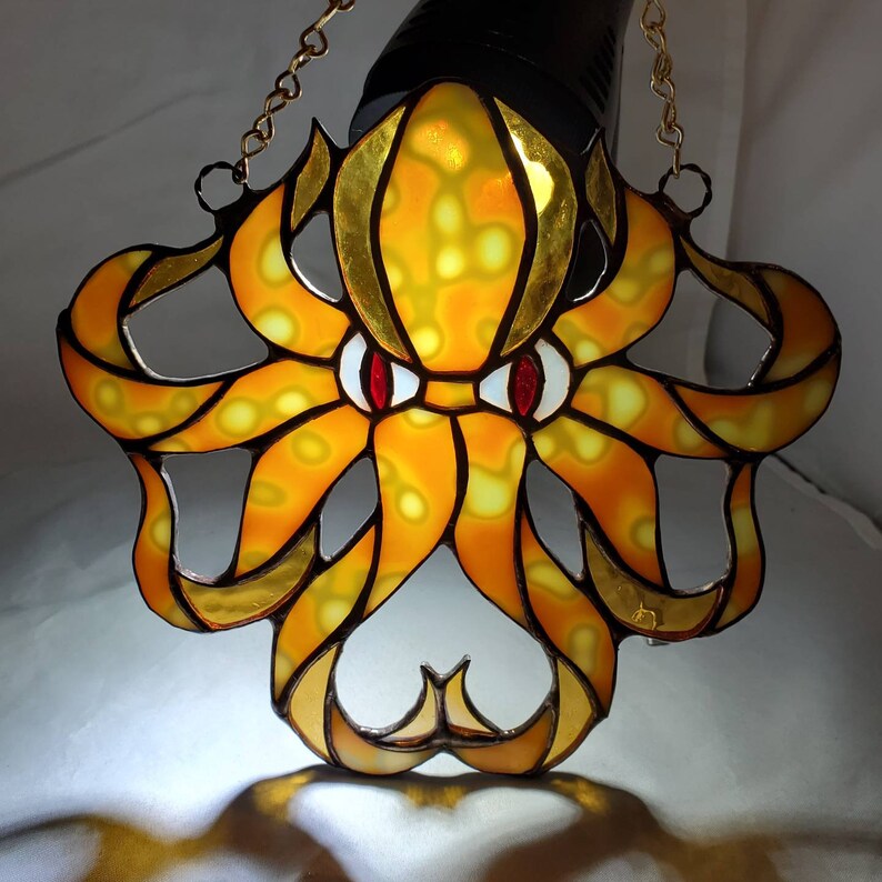 Stained Glass Octopus Suncatcher - Etsy