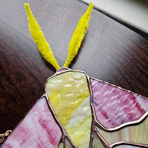 Stained Glass Rosy Maple Moth - Etsy