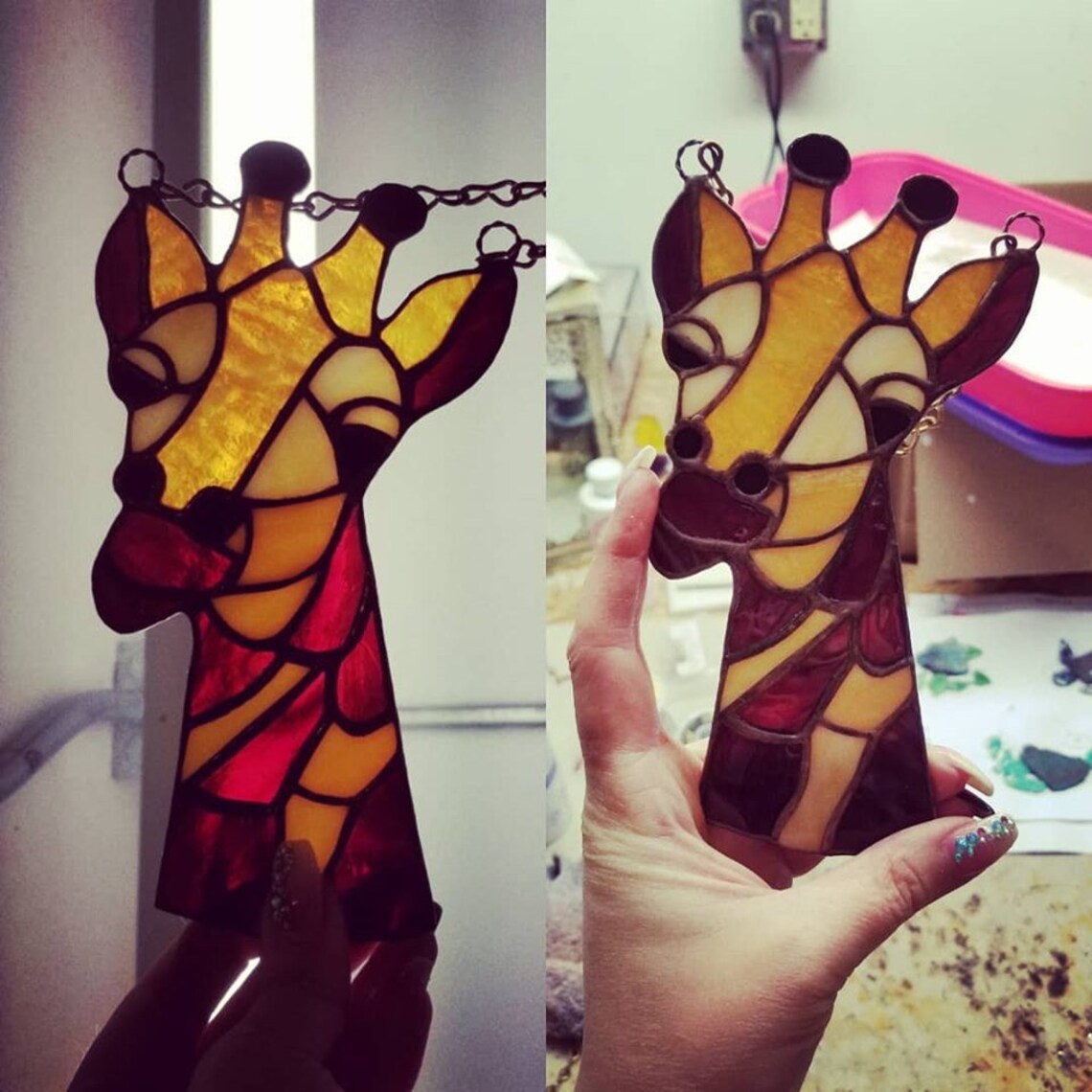 Stained Glass Giraffe Suncatcher - Etsy
