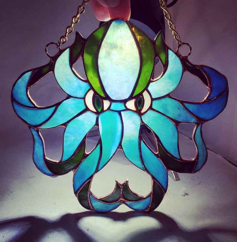 Stained Glass Octopus Suncatcher | Etsy