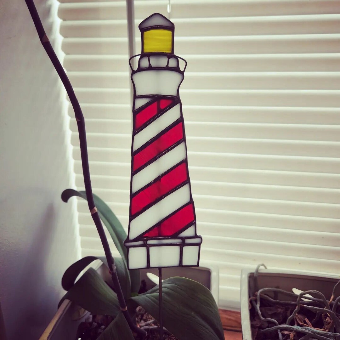 Stained Glass Lighthouse Plant/garden Stake - Etsy