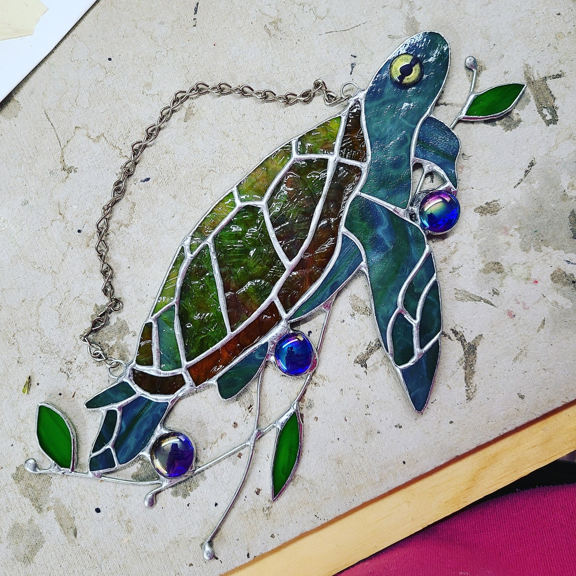Stained Glass Sea Turtle - Etsy