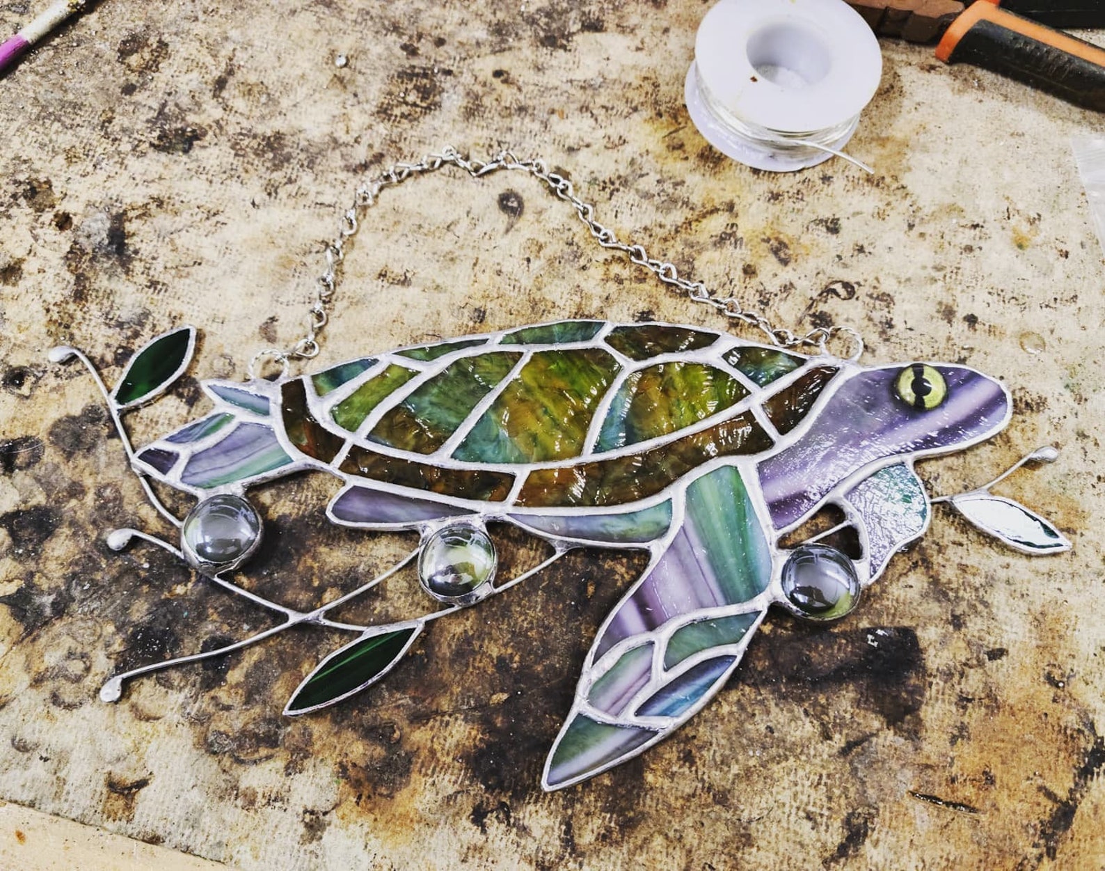 Stained Glass Sea Turtle - Etsy