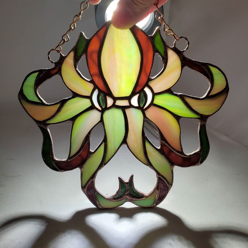 Stained Glass Octopus Suncatcher | Etsy