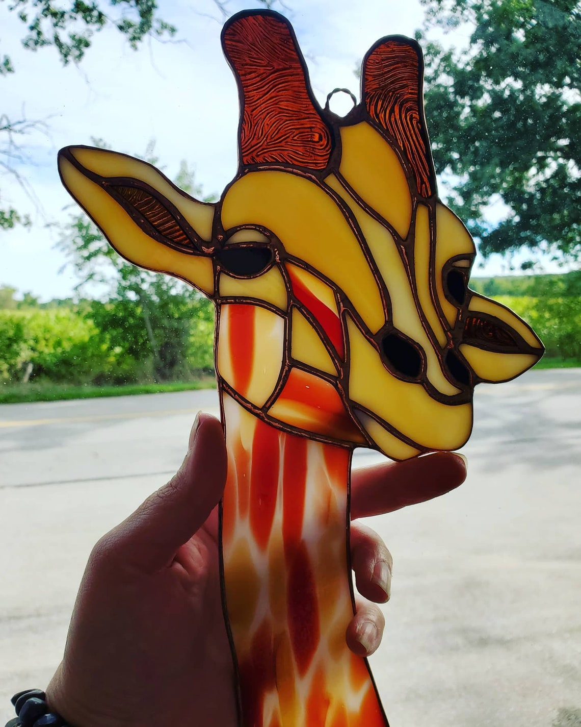Stained Glass Giraffe Suncatcher - Etsy
