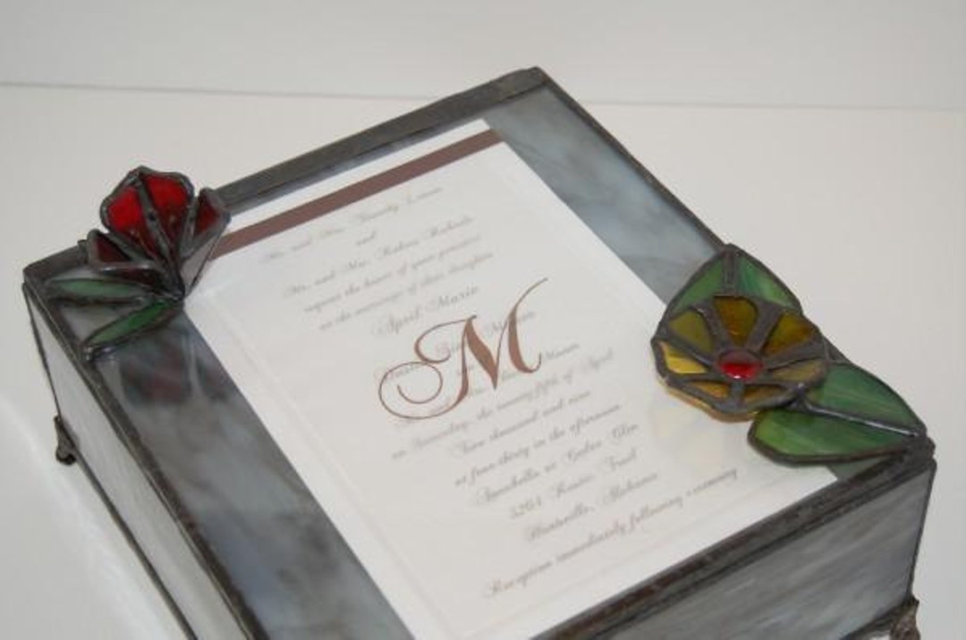 Customized One of a Kind Stained Glass Wedding Box With - Etsy