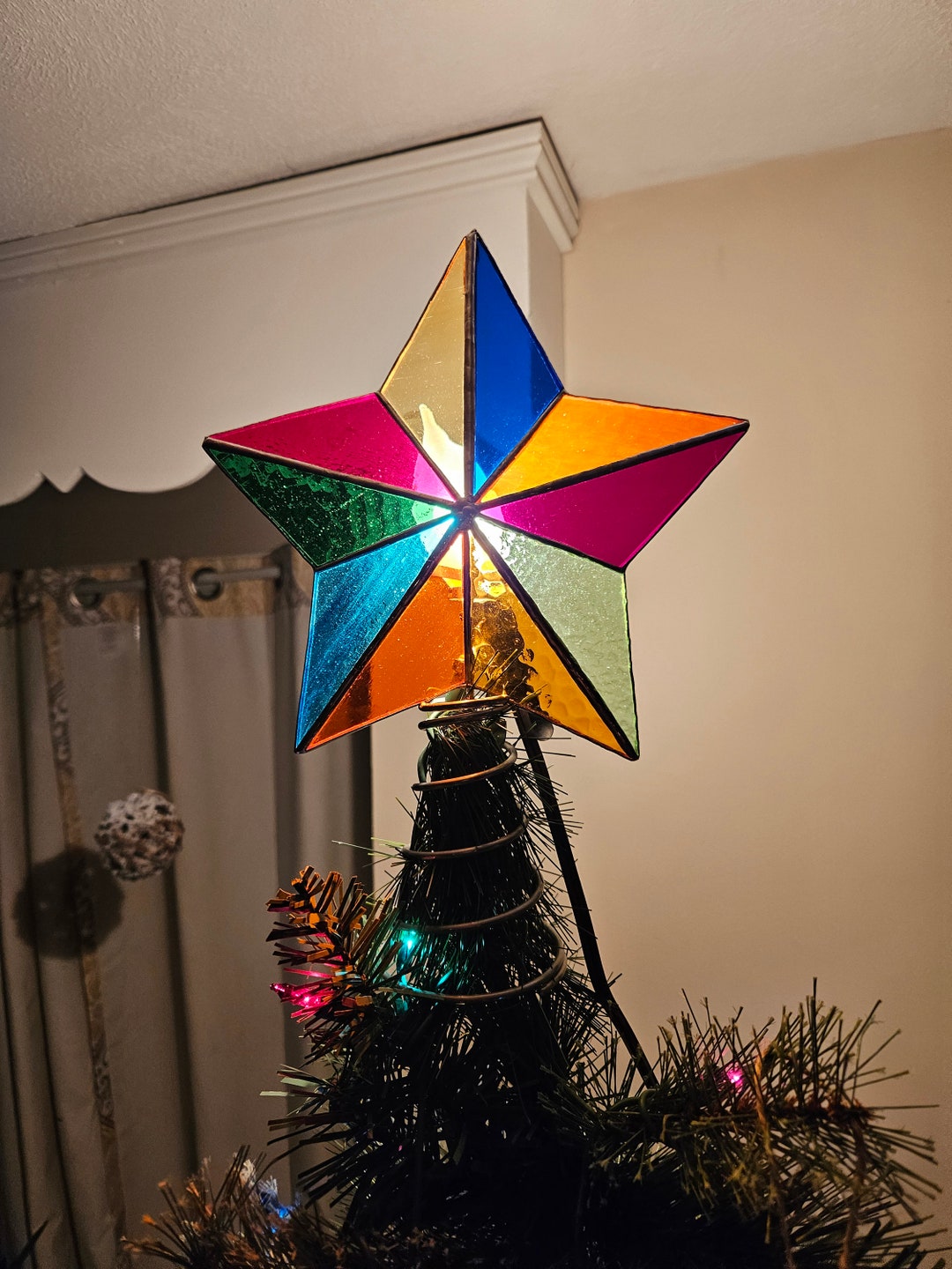 Stained Glass 3D Tree Star - Etsy