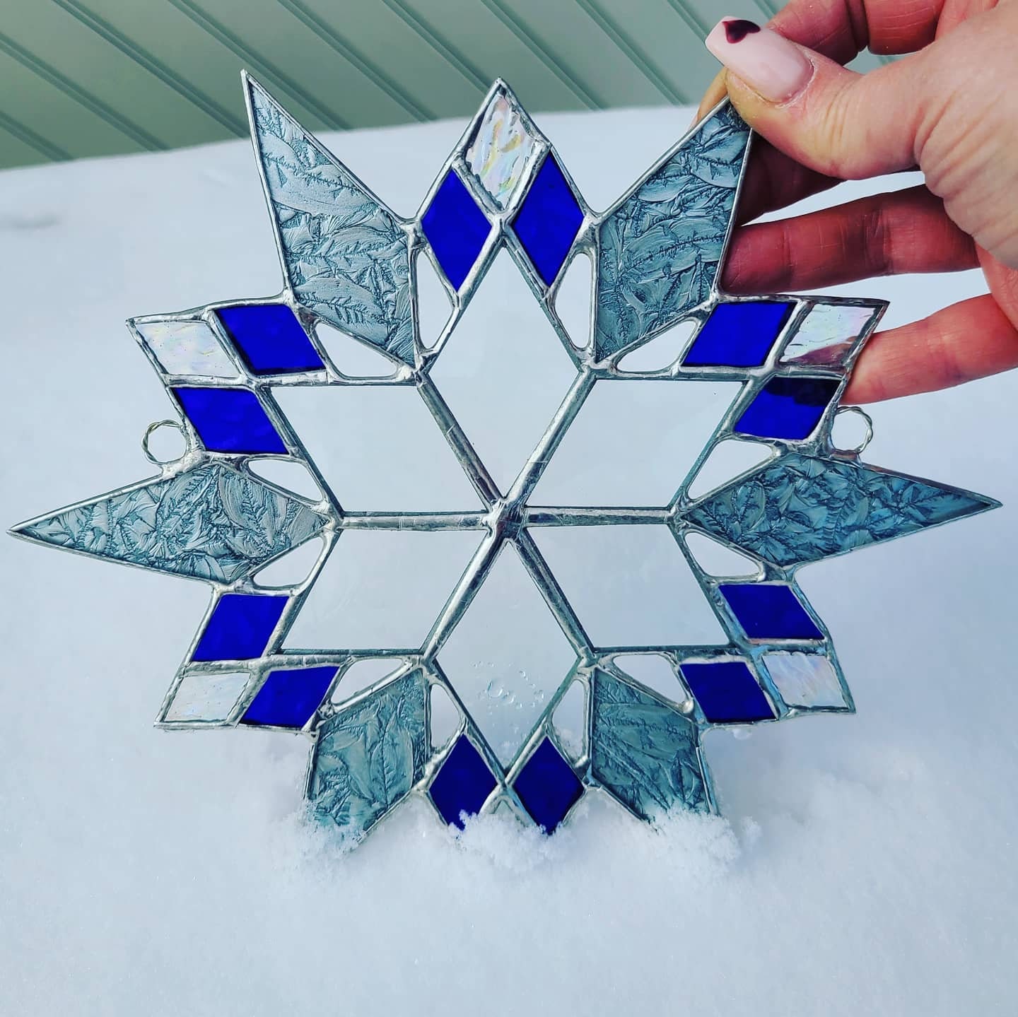 Large Stained Glass Snowflake Suncatcher/window or Wall - Etsy