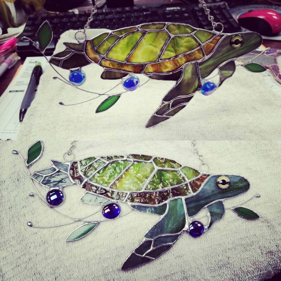 Stained Glass Sea Turtle - Etsy