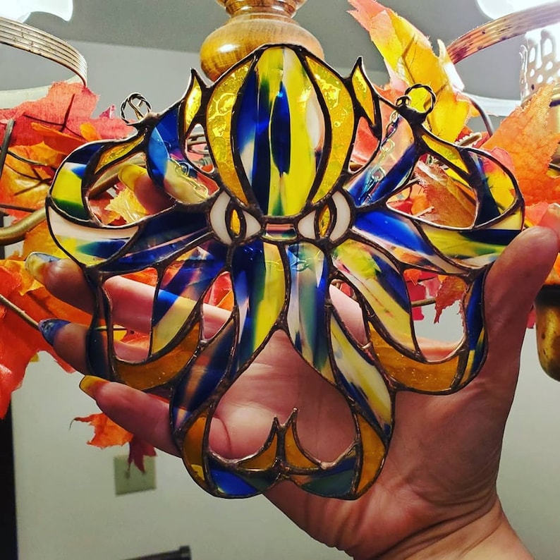 Stained Glass Octopus Suncatcher | Etsy