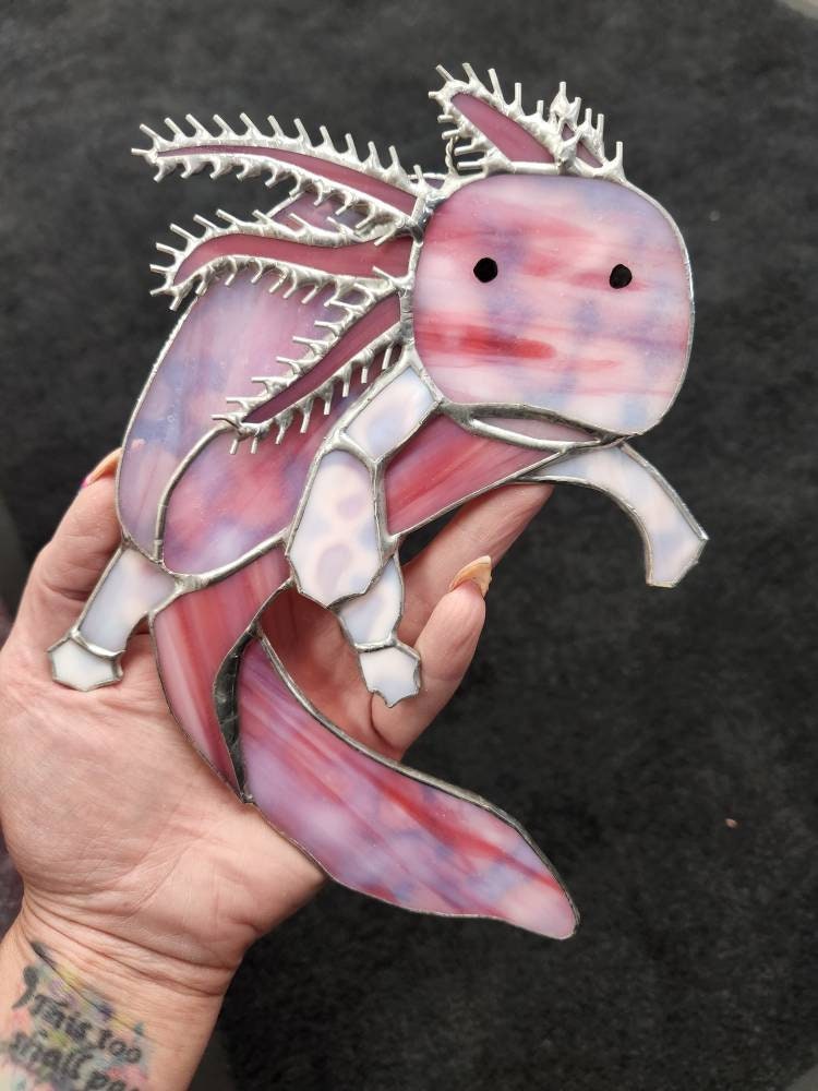 Stained Glass Axolotl Suncatcher - Etsy