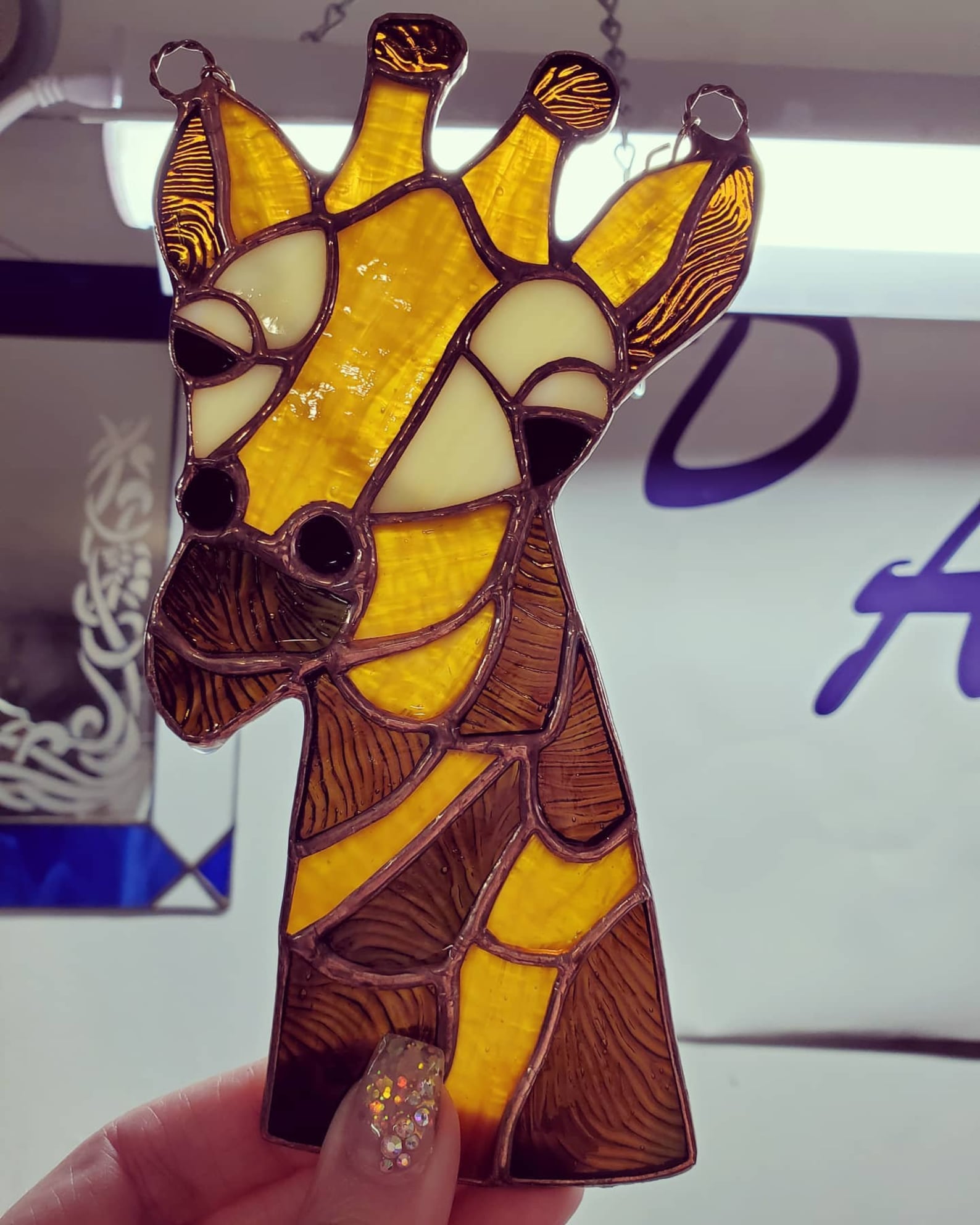 Stained Glass Giraffe Suncatcher - Etsy