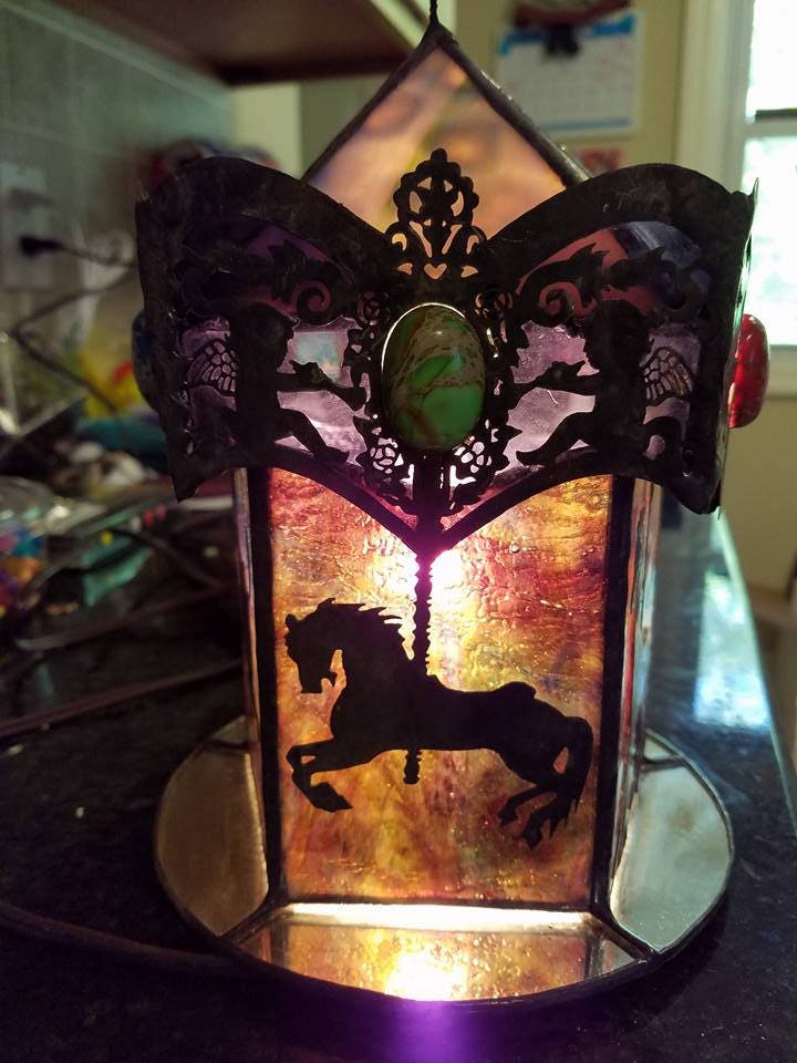 3D Stained Glass Carousel Light - Etsy