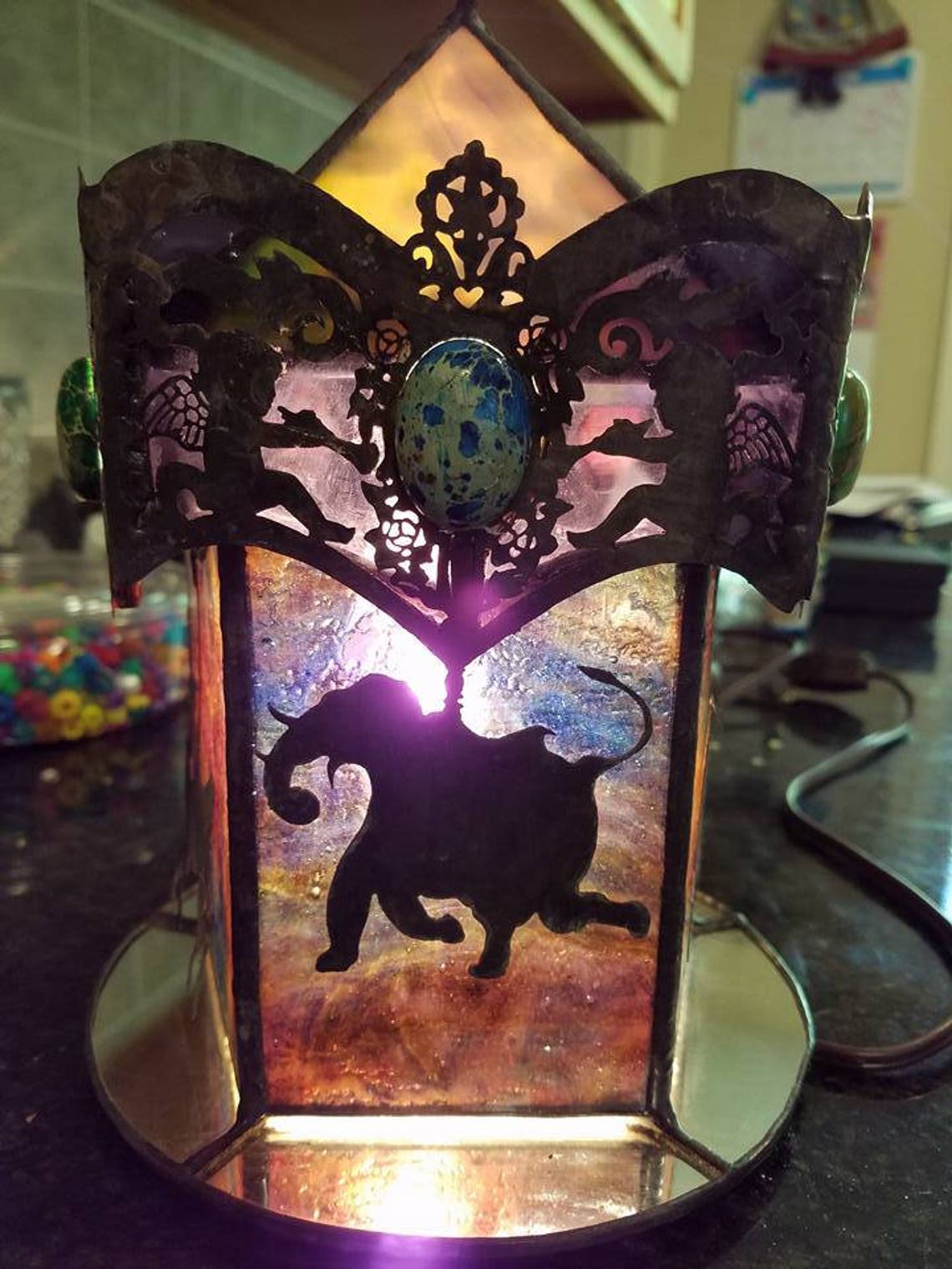 3D Stained Glass Carousel Light - Etsy