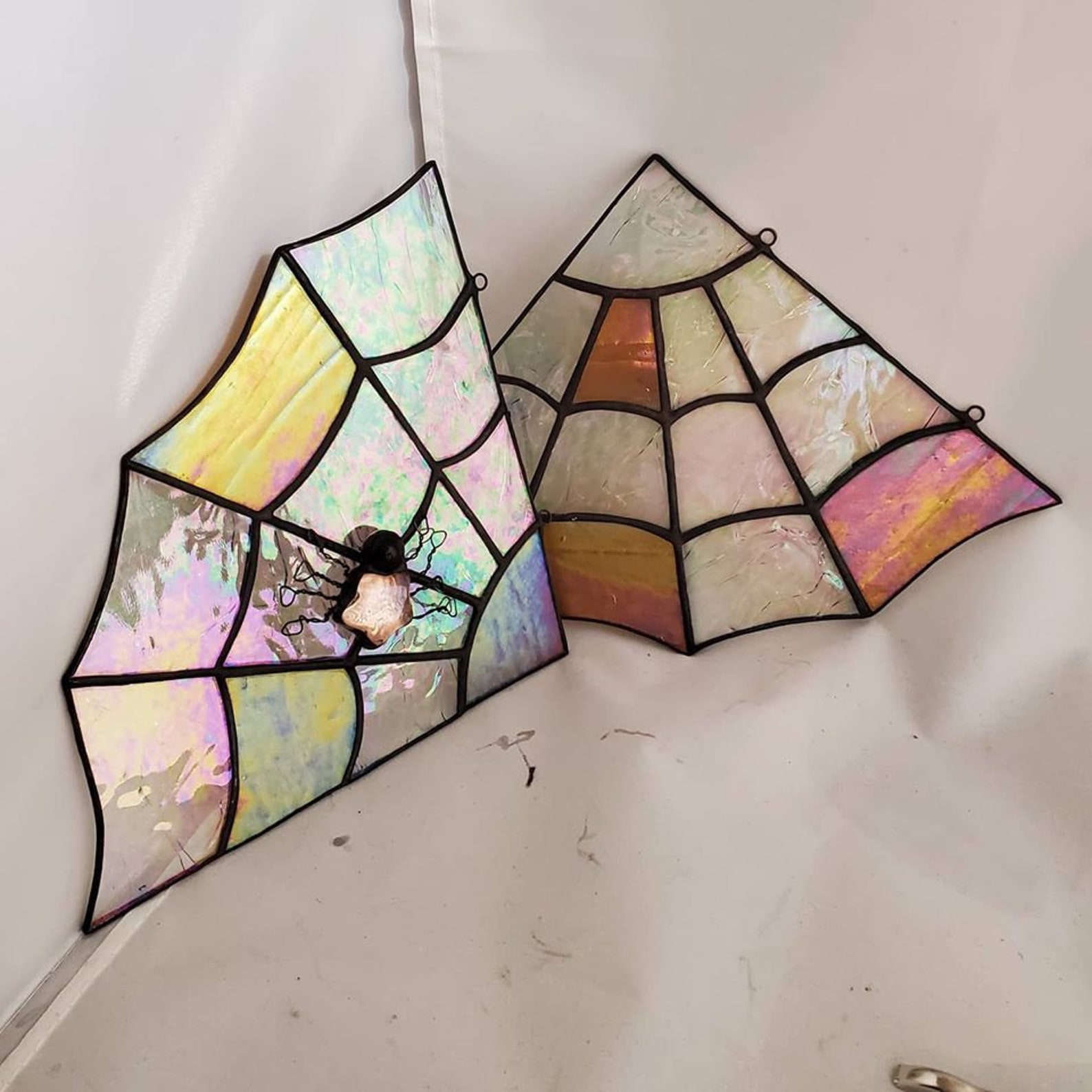 Corner Spiderweb With Glass Gem Spider With Wire Legs - Etsy