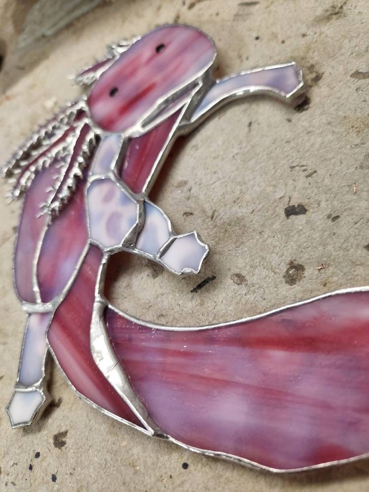 Stained Glass Axolotl Suncatcher - Etsy