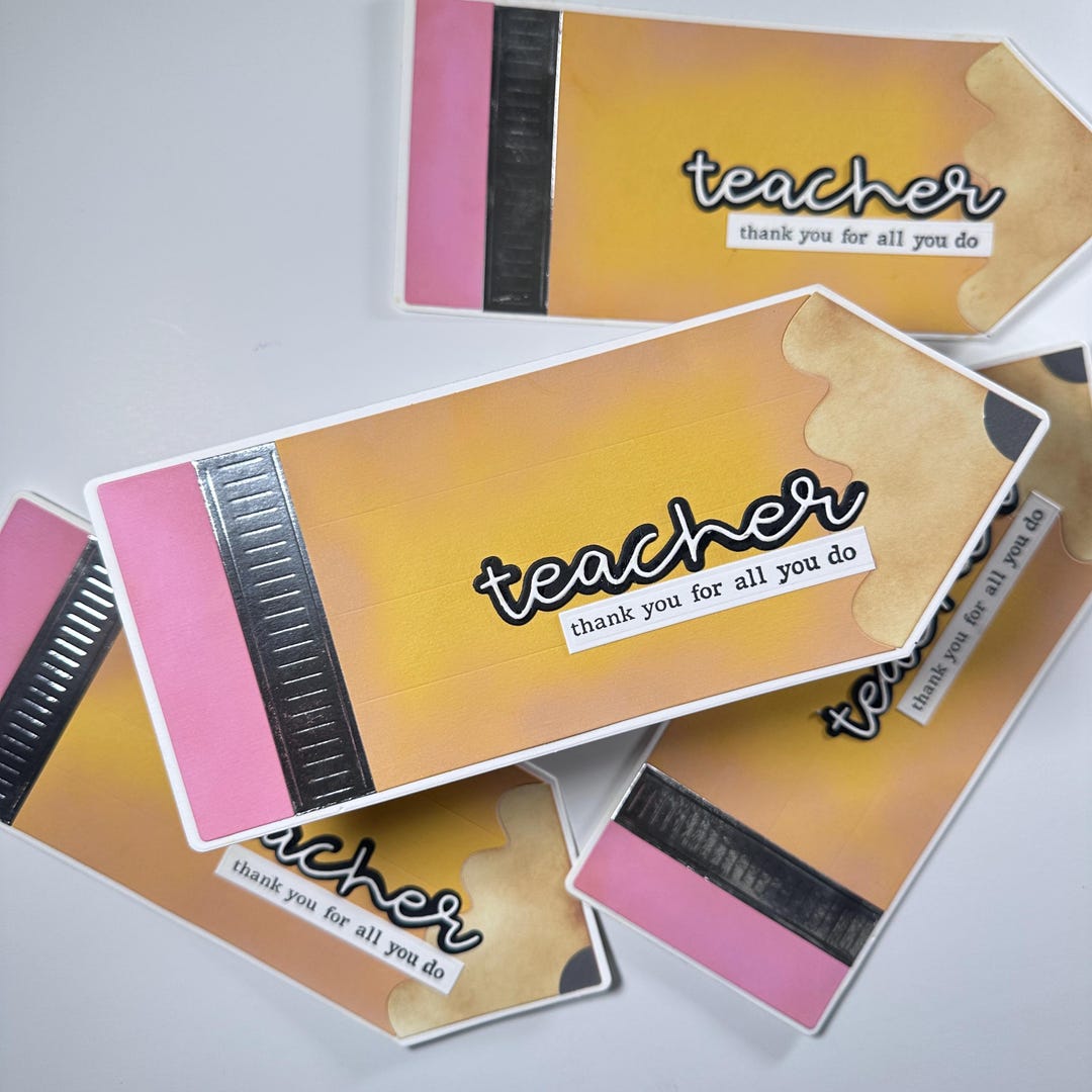 Teacher Appreciation Pencil Shaped Gift Card Holder Card - Etsy
