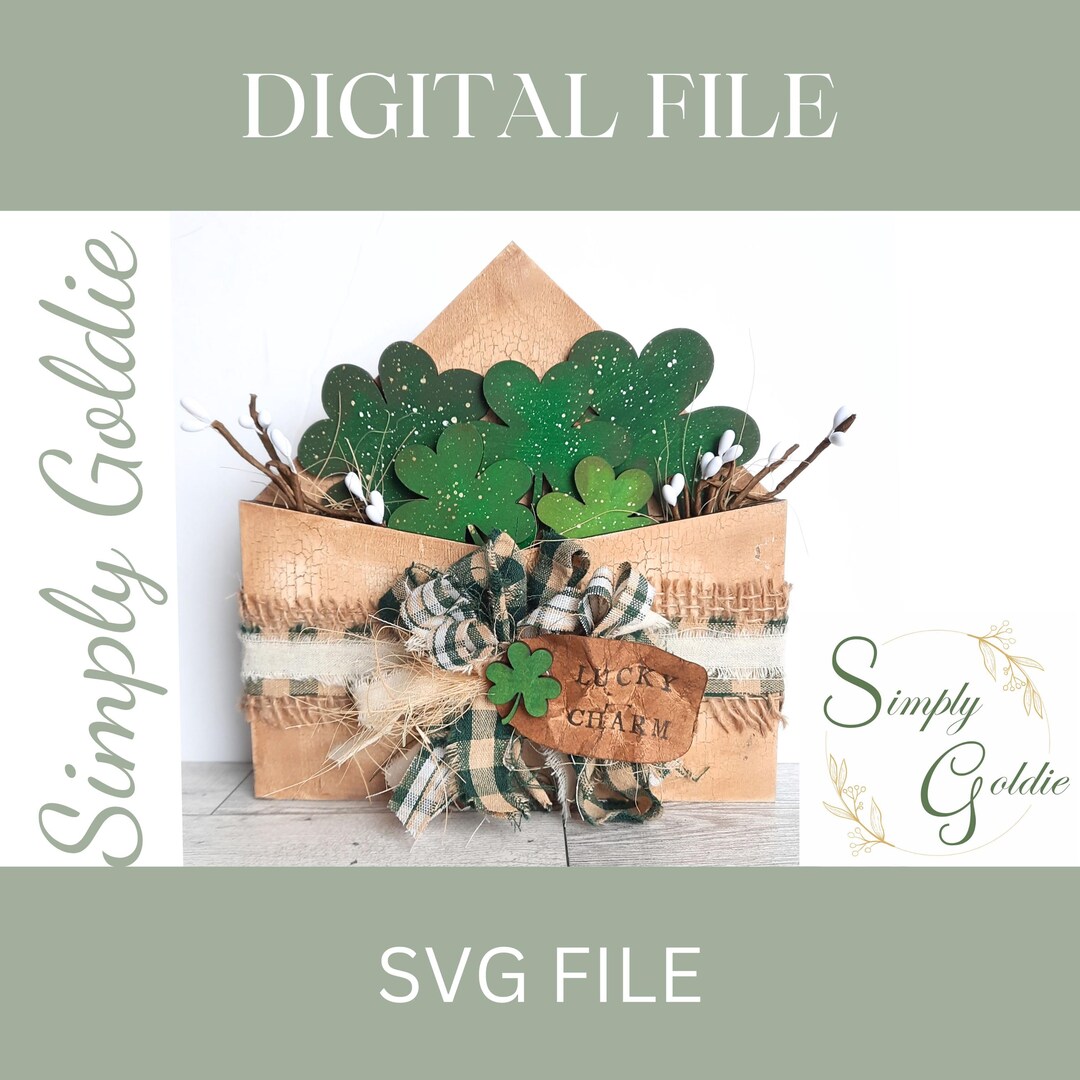 Clover Envelope Shelf Sitter SVG for Laser Cutting - Etsy