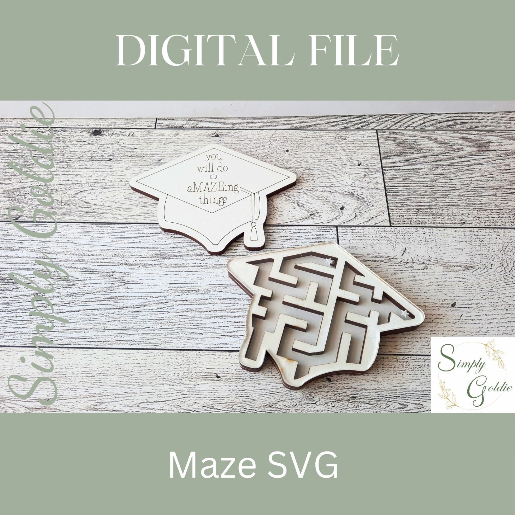 Graduation Cap Maze SVG for Laser Cutting - Etsy