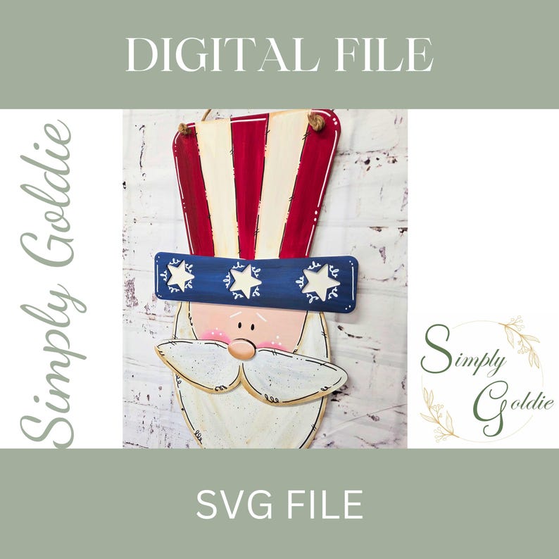 Uncle Sam Doorhanger SVG for Laser Cutting - Etsy
