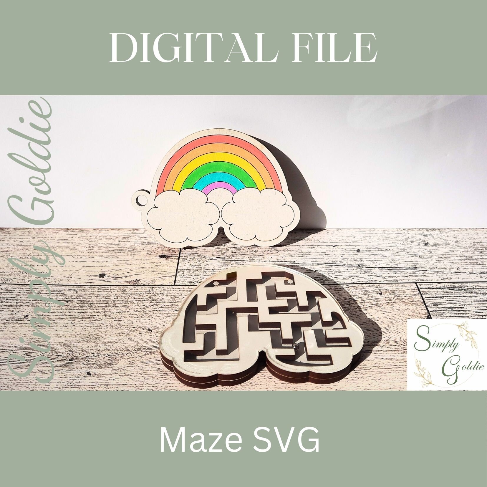 Rainbow Maze SVG for Laser Cutting - Etsy