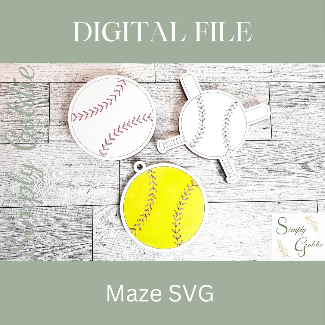 Baseball and Softball Maze SVG for Laser Cutting - Etsy