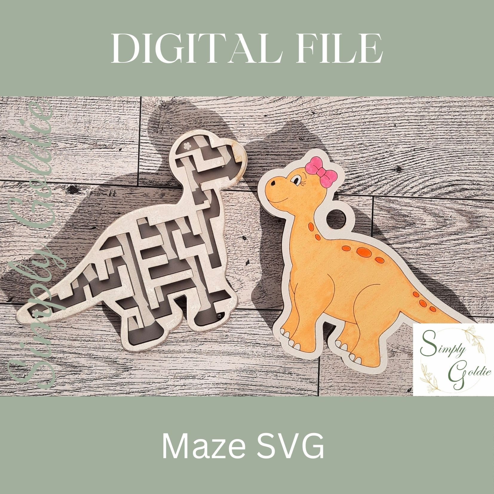 Brontosaurus Maze SVG Laser File - Etsy