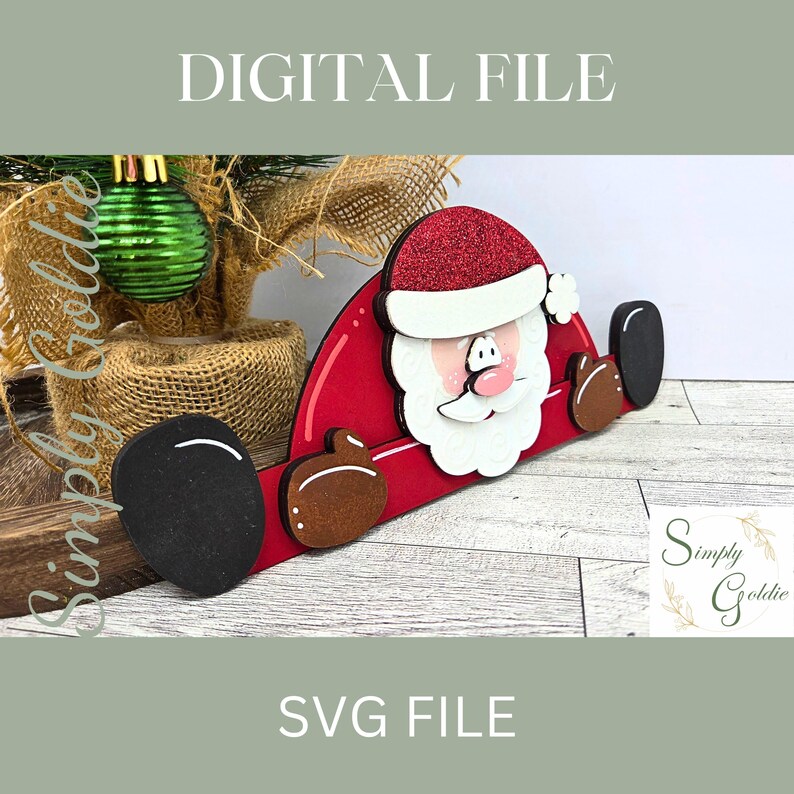 Santa Splits Shelf Sitter- for Laser Cutting - Etsy