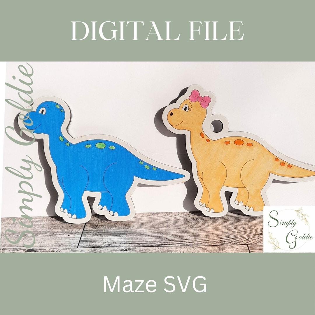 Brontosaurus Maze SVG Laser File - Etsy