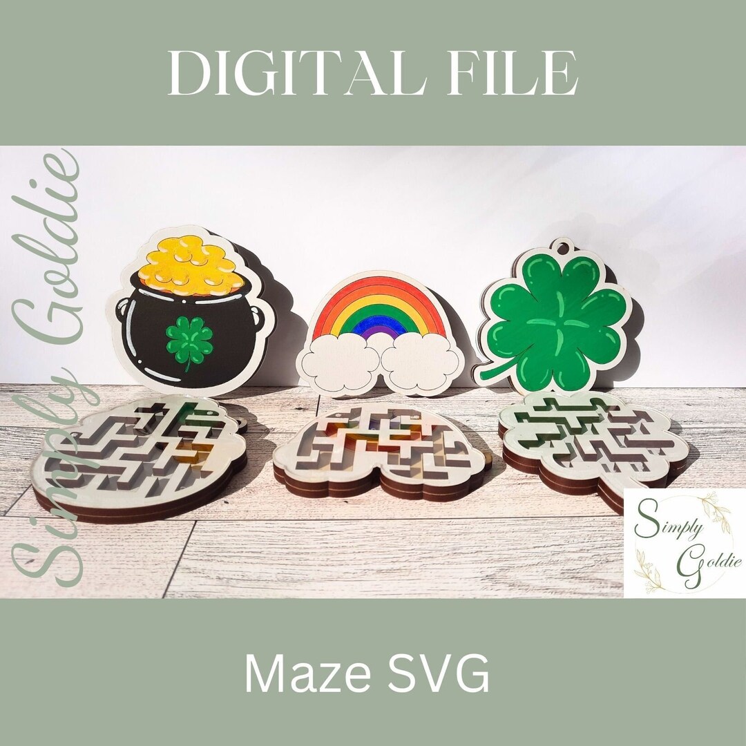 St. Patrick's Day Maze Bundle SVG for Laser Cutting - Etsy