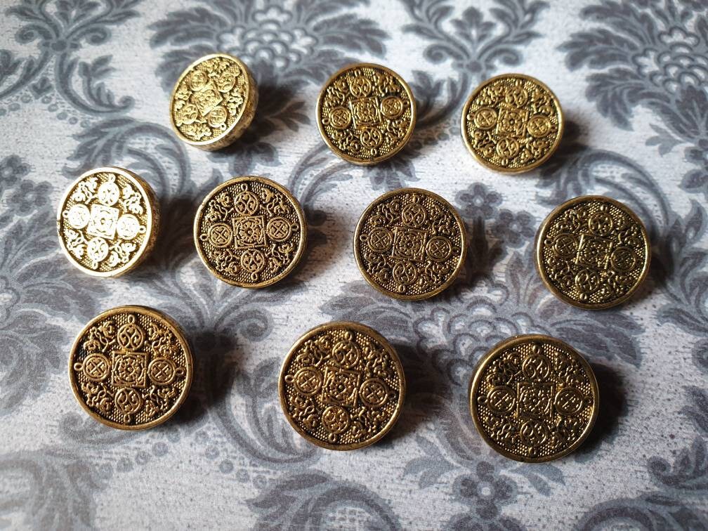 11/16 17.8mm 28L Russian Look Antique Gold Buttons - Etsy UK