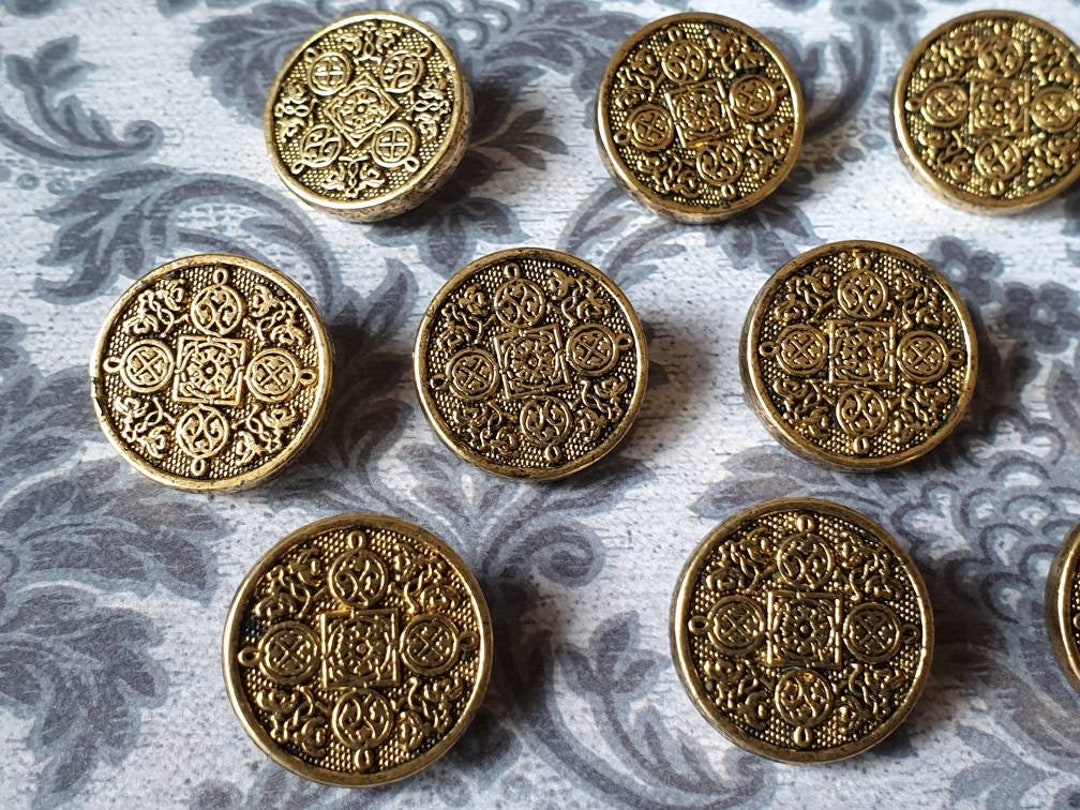 11/16 17.8mm 28L Russian Look Antique Gold Buttons ITALIAN MADE - Etsy UK