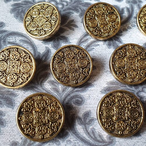 11/16 17.8mm 28L Russian Look Antique Gold Buttons - Etsy UK