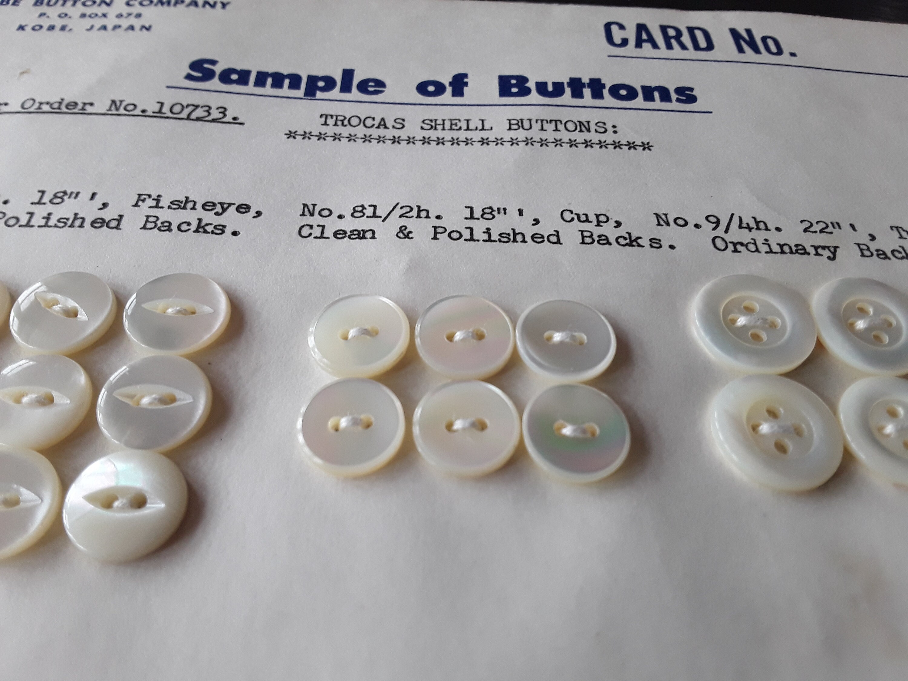 1950's Button card one off. Buy a piece of history | Etsy