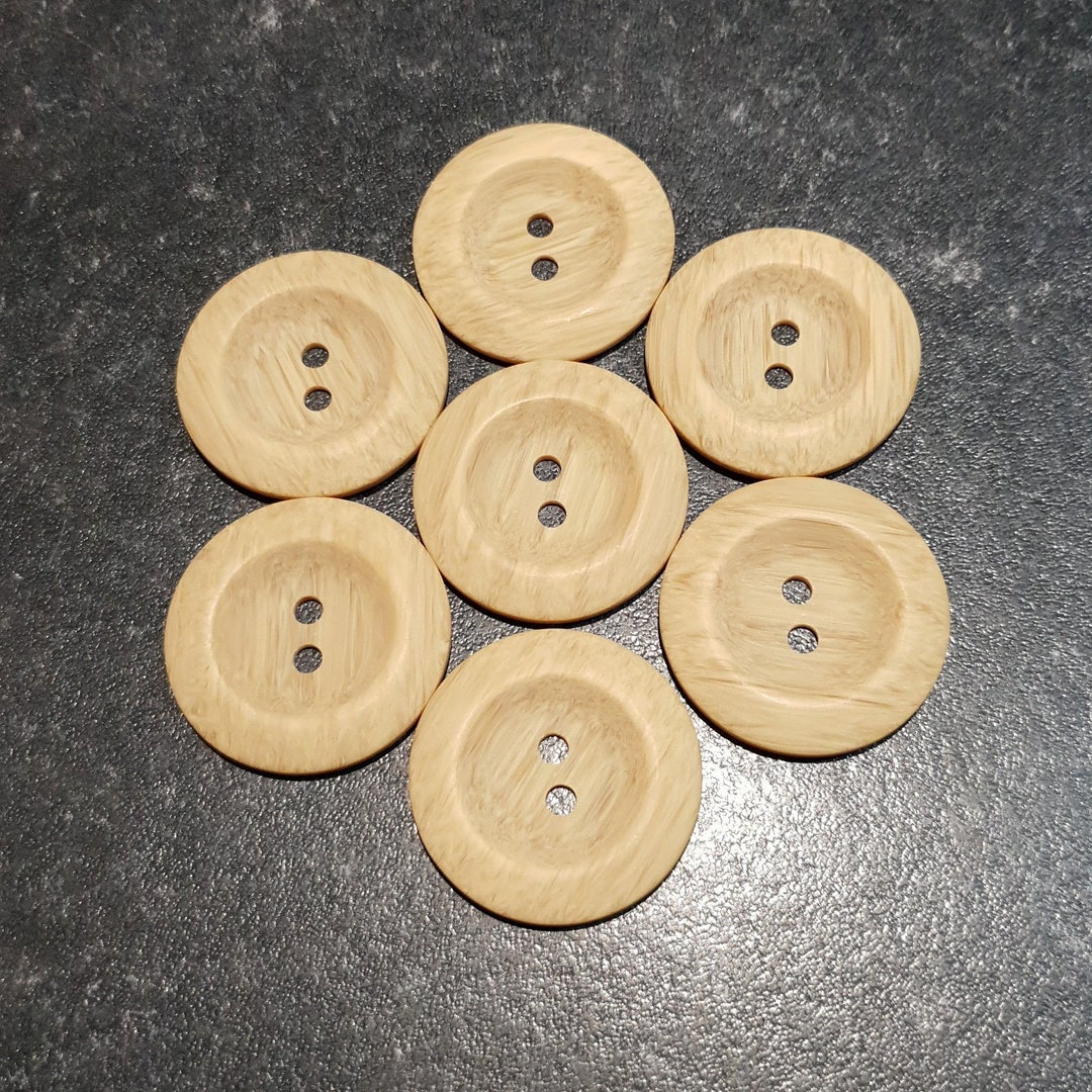 34mm big Mock Wood Buttons - Etsy UK