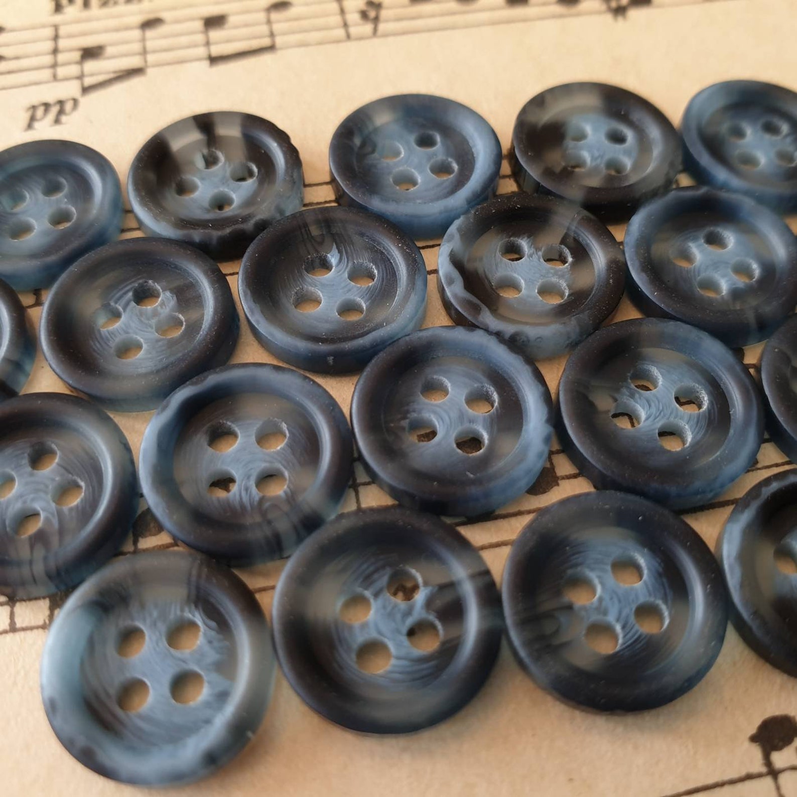 7/16 11.5mm 18L Navy Polyester Horn Buttons | Etsy