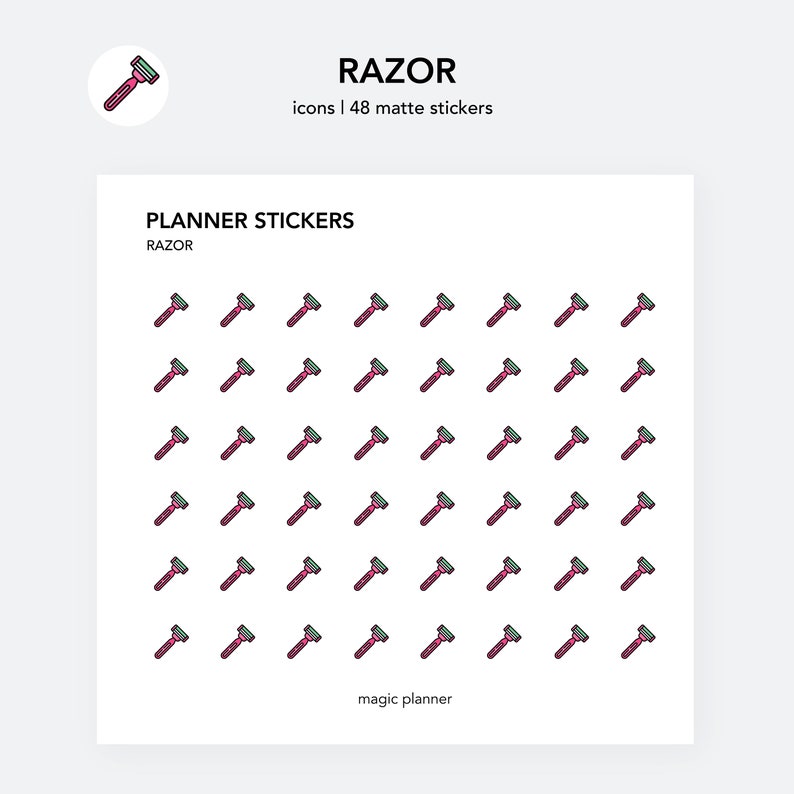 Razor Icon Sticker RV Icon Sticker Planner Sticker Icon Sticker Bullet ...
