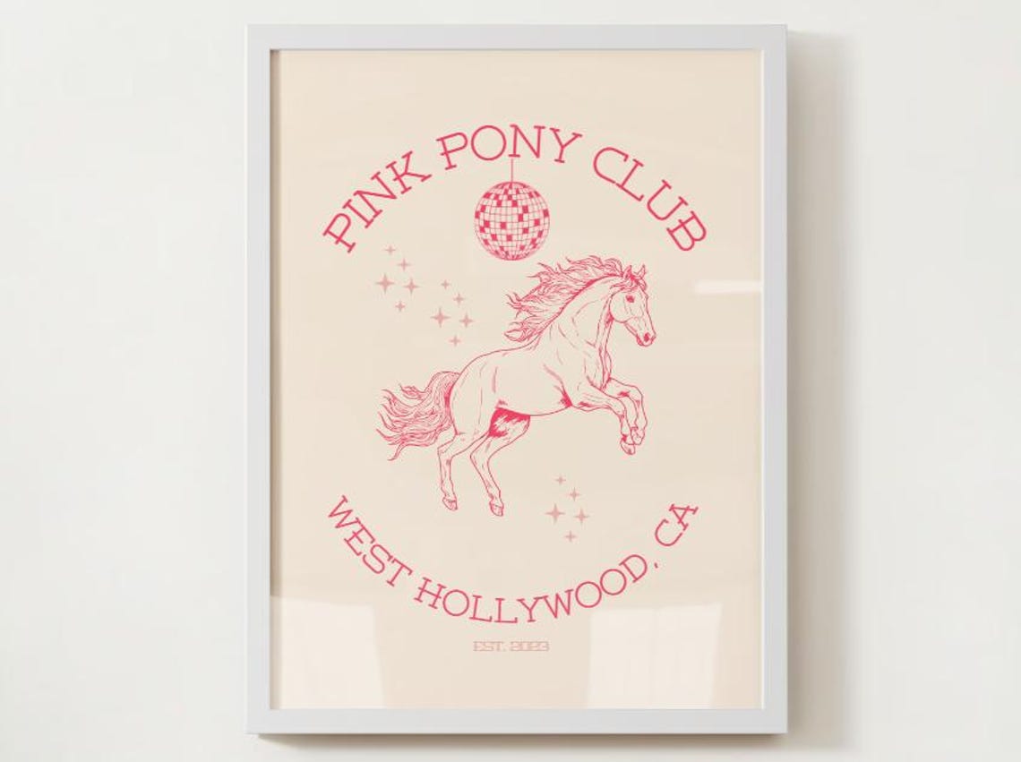 Pink Pony Club Art Print, Chappell Roan Wall Art, Digital Download ...