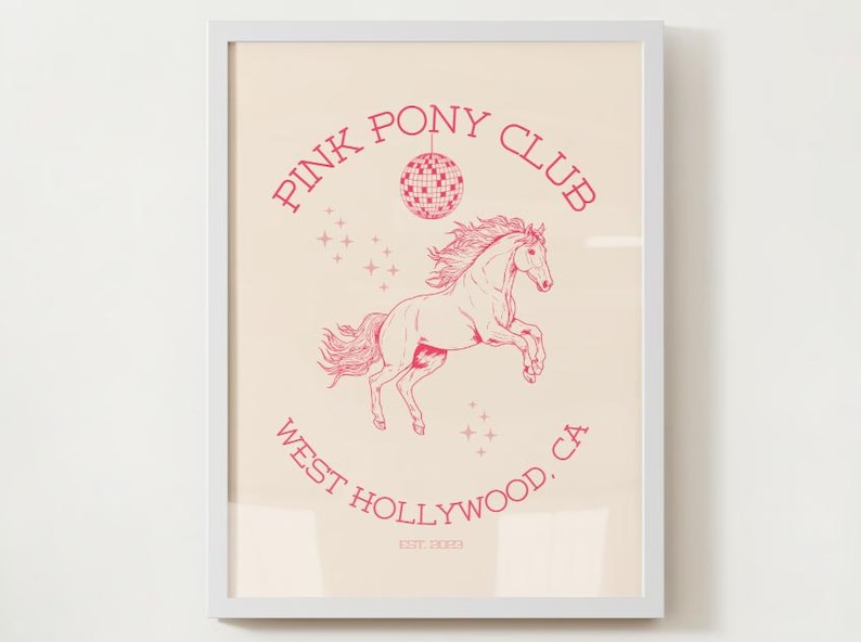 Pink Pony Club Art Print, Chappell Roan Wall Art, Digital Download ...